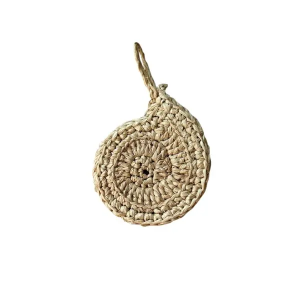 ZANATANY CONCEPTS Conch Raffia Keyring - Gold
