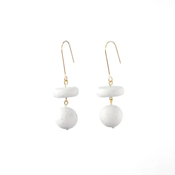 BY CHAVELLI Bead Dangle Earrings In Granite - White
