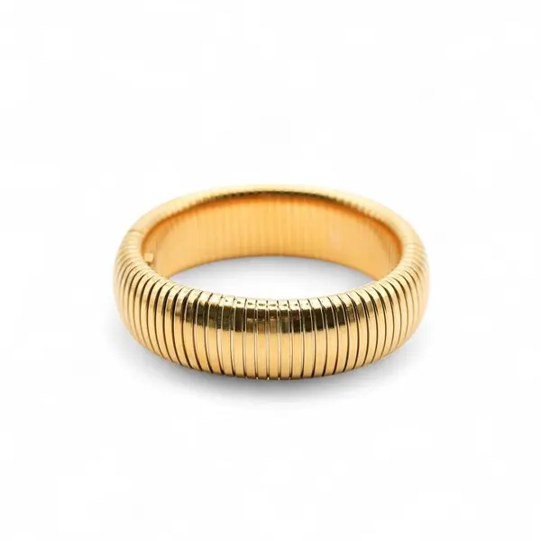 MISS CECILIA Ribbed Flex Bangle - Gold