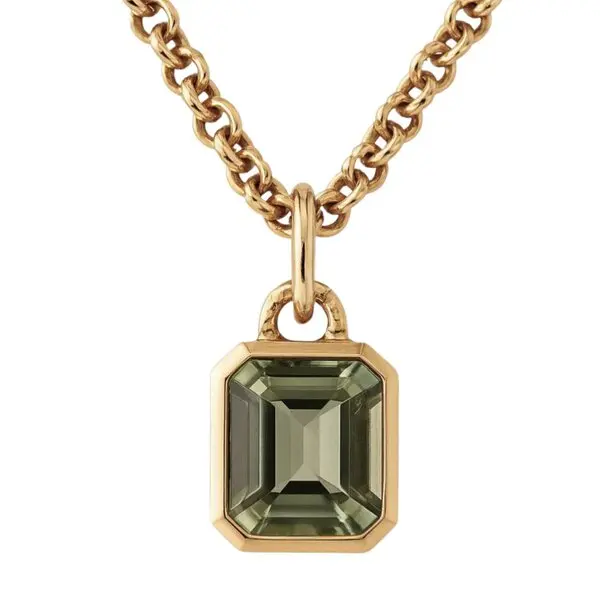 DAINTY LONDON Maxi Gold Quartz Necklace Giselle - Green
