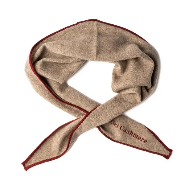 BEL CASHMERE Tan Cashmere Triangle Scarf - Brown