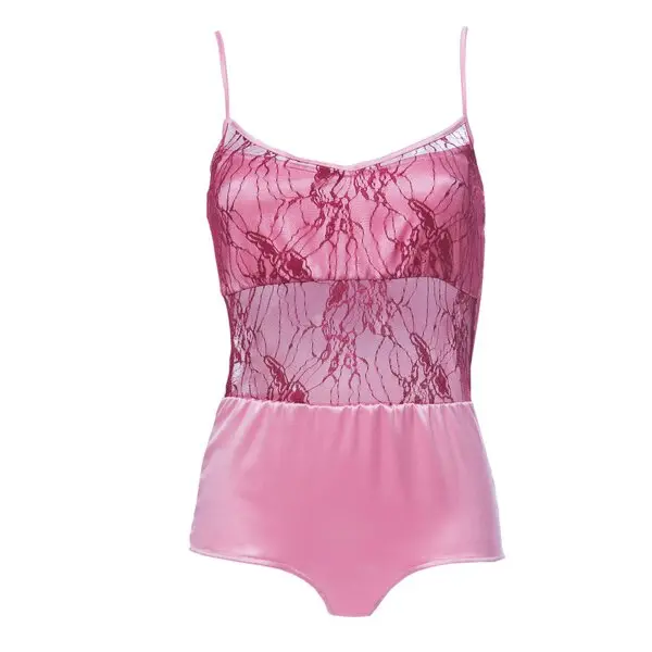 ROSES ARE RED Red / Pink Silk Bodysuit Fuschia - Red/pink