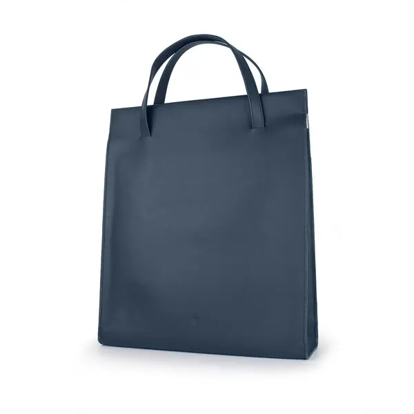 GODI. Handmade Adjustable Leather Tote Bag Navy - Blue
