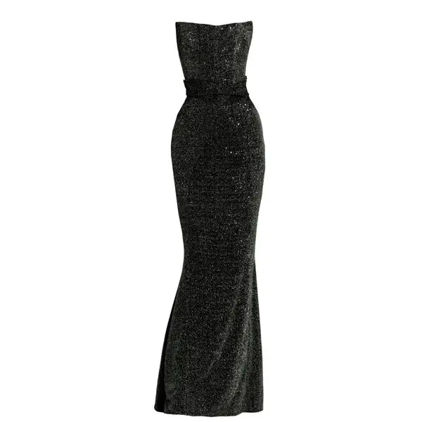 ANGELIKA JOZEFCZYK Moon Shimmering Evening Gown - Black