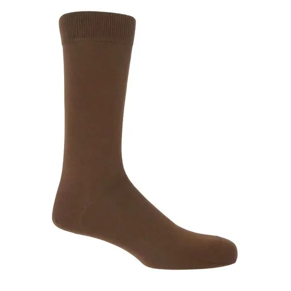 PEPER HAROW - MADE IN ENGLAND Chocolate Classic Socks - Brown