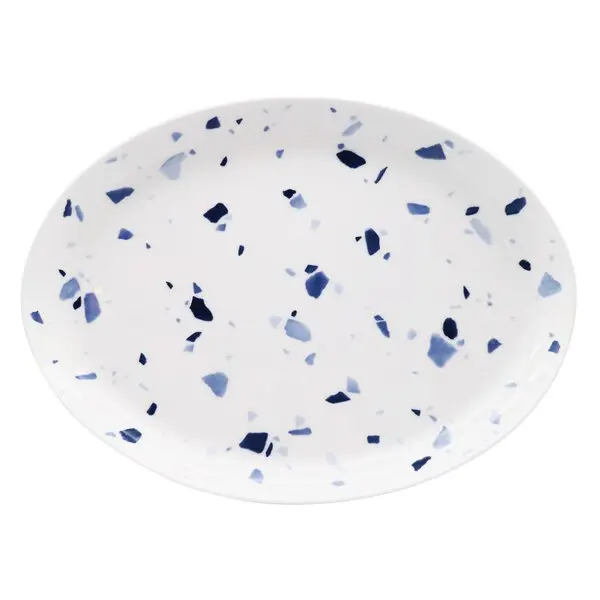 Twig New York Terrazzo Azzurro 11 In. Oval Platter - Blue/white
