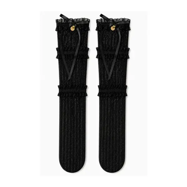 ADIBA Midnight Ribbon Lace Socks - Black