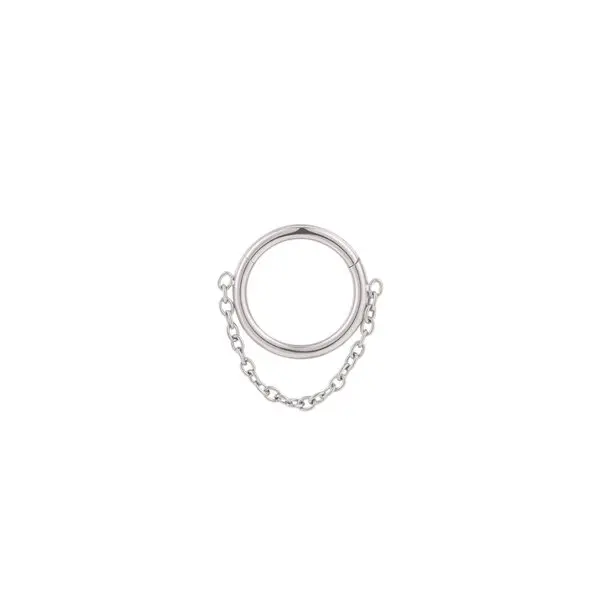 VANCHI Chain Clicker Titanium Ring In Platinum - Silver