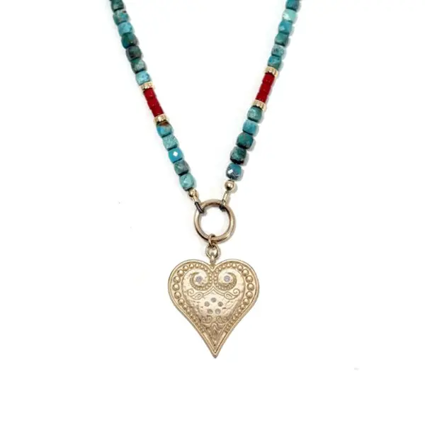 Rachel Nathan Blue / Red / Gold Turquoise & Red Coral - Blue/red/gold
