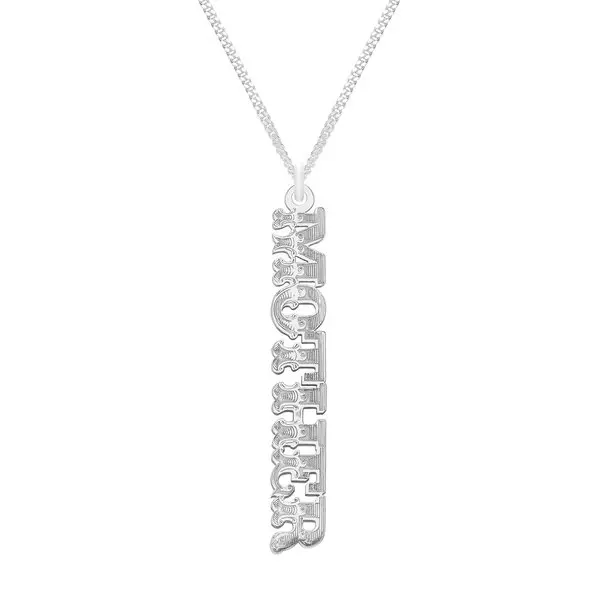 CARTERGORE Sterling Silver “mother” Word Necklace - Gray