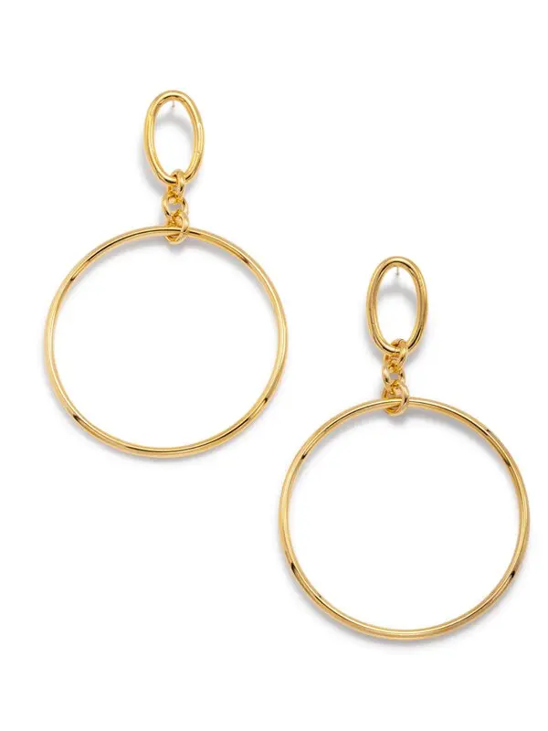 JAREDJAMIN Ophelia Drop Hoop Post Earrings - Gold