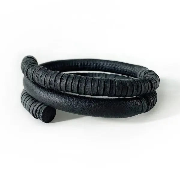 WAIWAI Coil Combo Leather Bracelet - Black