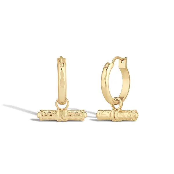 FORMATION CO. JEWELLERY Margot T-bar Hoops - Gold
