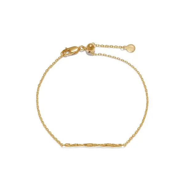 ONNA LONDON Yara Hammered Bar Adjustable Bracelet - Gold