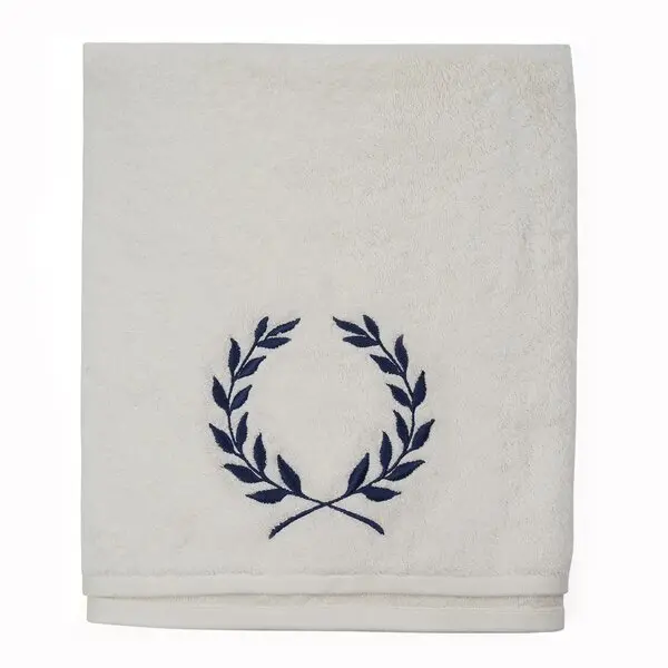 KM HOME COLLECTION Navy Petals Embroidered Bath Towel - Blue