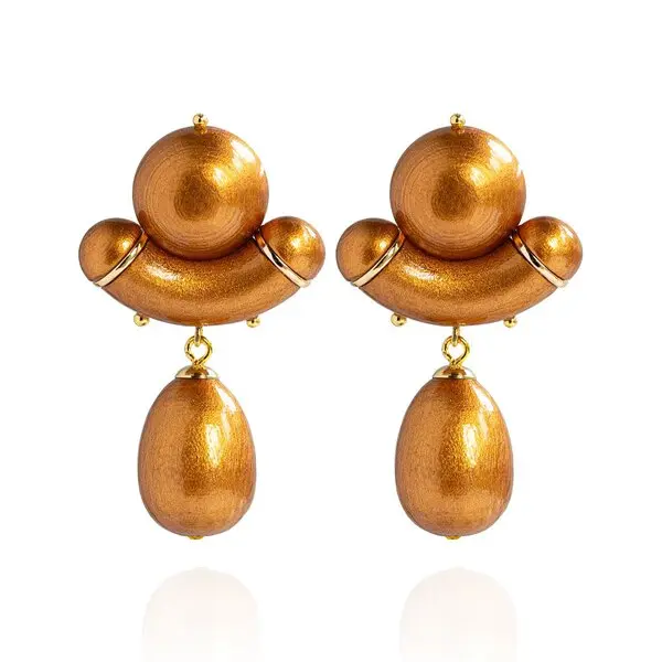 SAULE LABEL Aria Earrings In Molten Copper - Gold