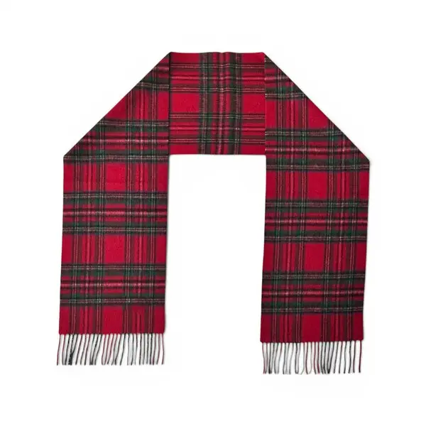 LOOM & COVE Royal Stewart 100% Lambswool Tartan Scarf - Red