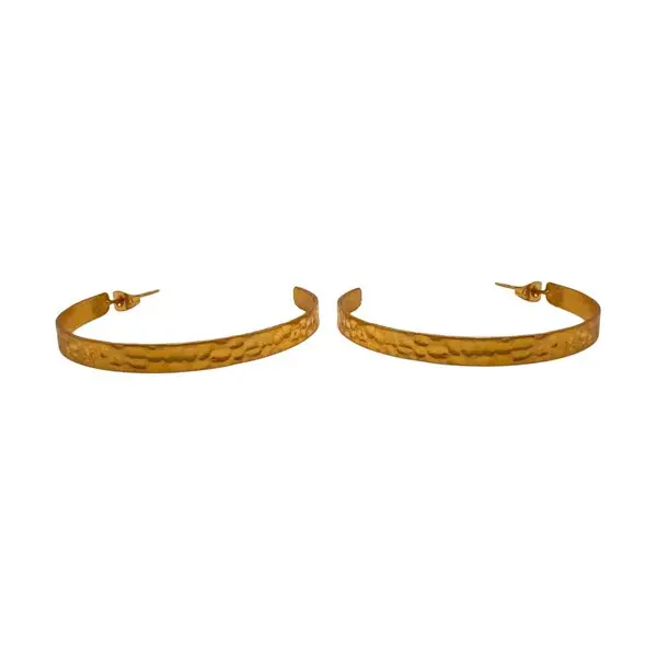 LES REINES The Cirque Grande Hoop Earrings 24k Plated - Gold