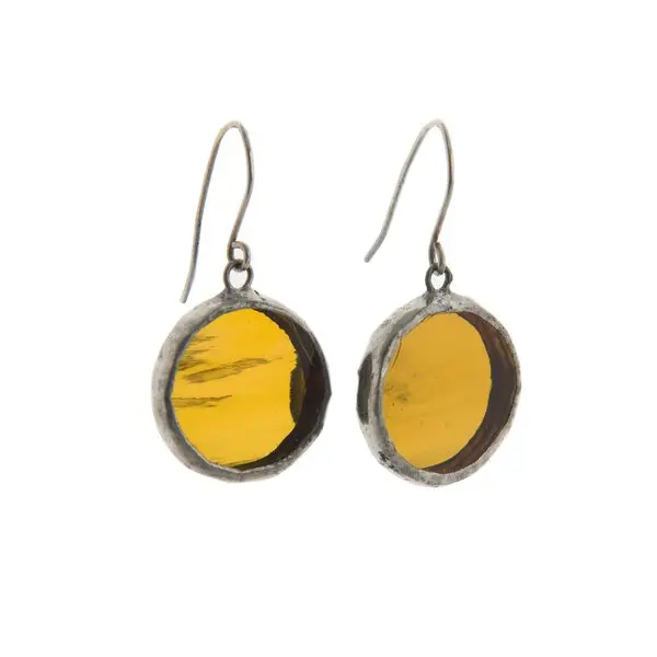 LAURA DAILI Gold / Silver Full Moon Mirror Earrings - Gold/silver