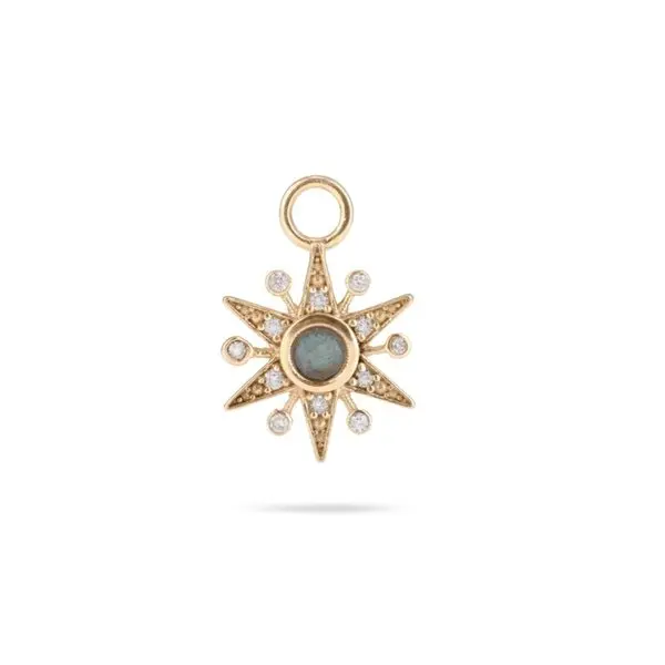 ZOHREH Limited Edition Diamond & Labradorite Star Earring Charm 9k - Gold