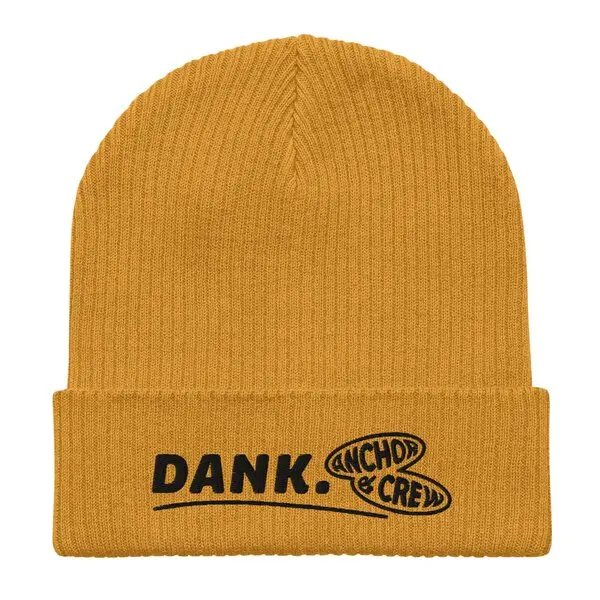 ANCHOR & CREW Mustard Dank Gen. Organic Cotton Embroidered Beanie - Yellow