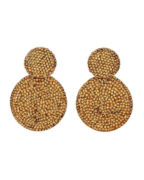 CRYSTALS AND CO Gold! Double Drop Earrings - Yellow