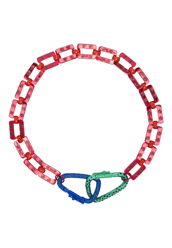 LAVANI JEWELS Red / Green / Blue Antonia Necklace - Red/green/blue