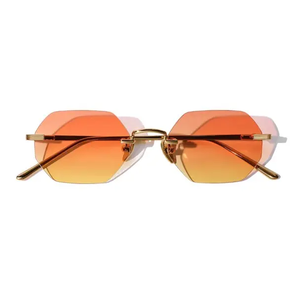 COSSINO Vonne Liam Bruler Hexagon Frameless Sunglasses - Orange