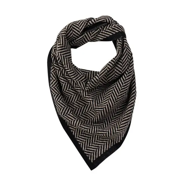 MOHAIR&ANGORA Black / White Mohair Foulard Lycia Black - Black/white