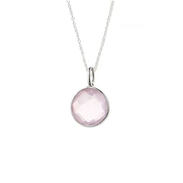GODDESS CHARMS Rose Quartz Power Stone Pendant - Pink/silver