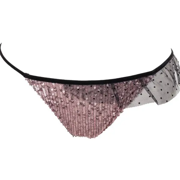 LES JUPONS DE TESS Pink / Black Bubbles Sequin Panty - Pink/black