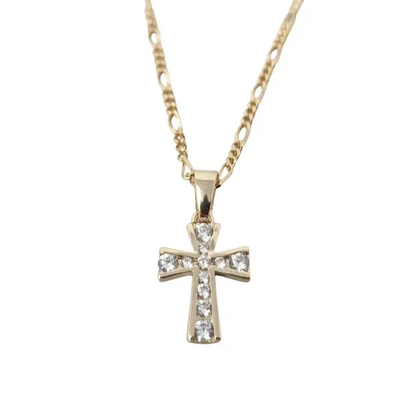 HARFI Plated Religious Cross Pendant Necklace - Gold