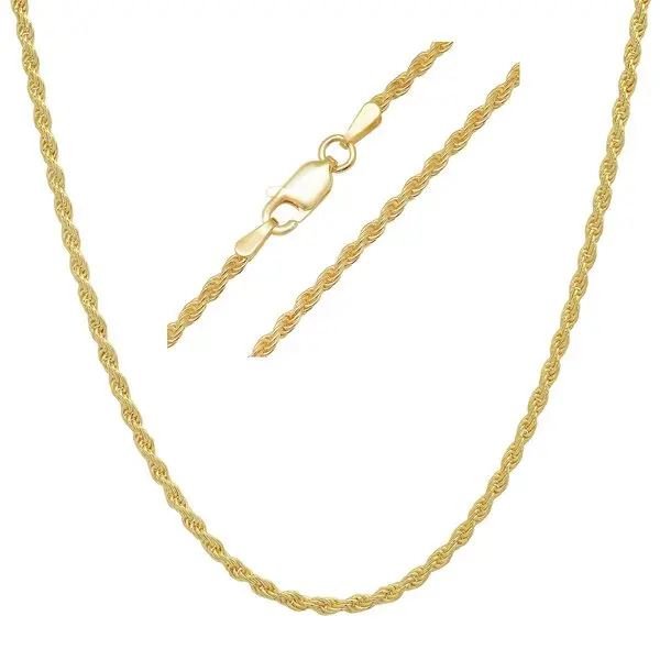 KYLIE HARPER Italian 2mm Diamond-cut Rope Chain 18" 30 - Gold