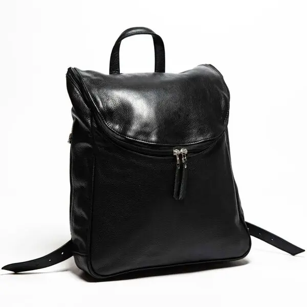 HIDES LEATHER CO. Minimal Handmade Leather Backpack Kelly - Black