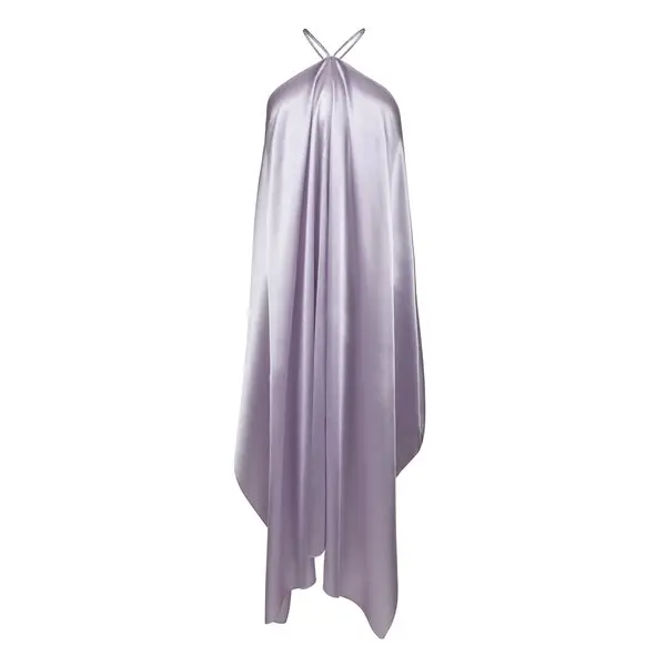 SASHA LA MER Purple / Silver Alexandra Silk Dress, Color Silver Lavender - Purple/silver