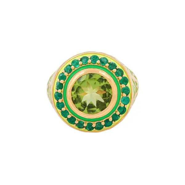 Après Youth Gold / Green Firework Statet Ring Emerald