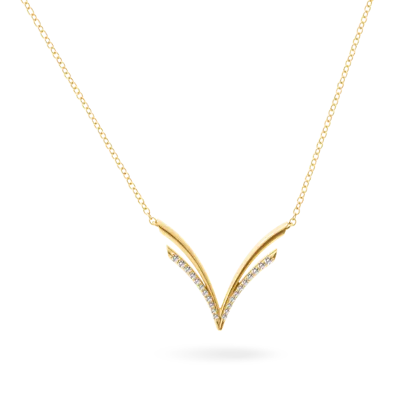 LUCY QUARTERMAINE Solid Empire Pendant With Graded Diamonds - Gold