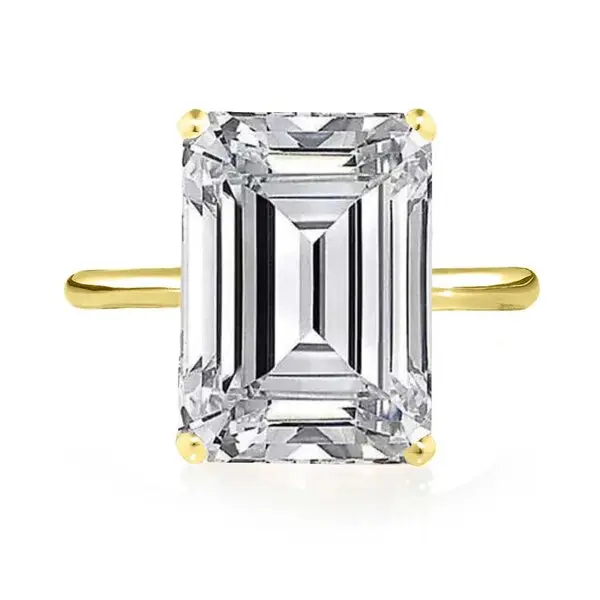 AUGUSTINE JEWELS White / Gold Yellow Gold Vermeil White Topaz Cocktail Ring - White/gold