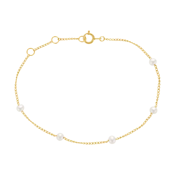 LA KAISER 14kt Minimalist Pearl Bracelet - Gold