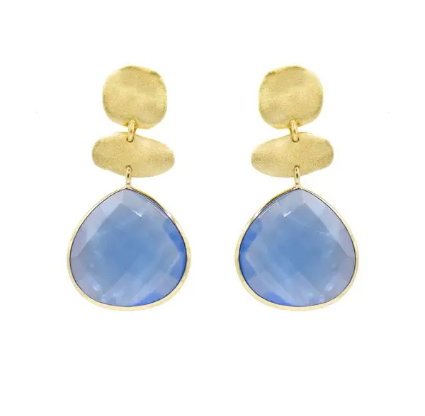 MARCIA MORAN Tiara Earrings In Tanzanite - Blue