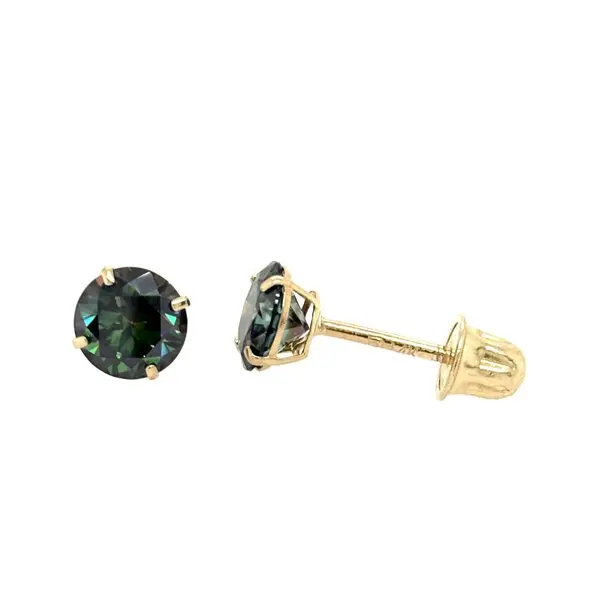 VICSTONENYC FINE JEWELRY Rainbow Blue Moissanite Studs – Screw Back - Gold