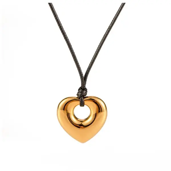 OLIVIA LE Heart Medallion Rope Necklace - Gold