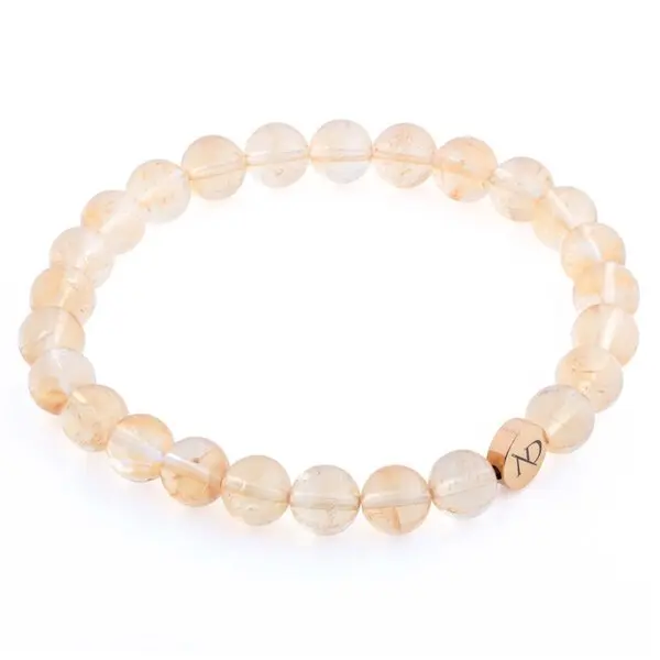 N'DAMUS LONDON Golden Citrine Gemstone Bracelet With Gold Button - Yellow