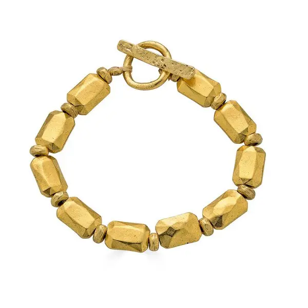 LONI PAUL JEWELRY Rectangle Bead Bracelet - Gold