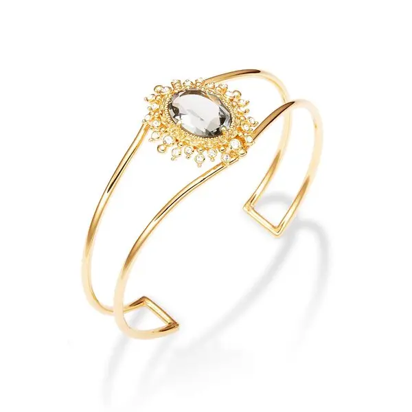 Grossé Gold / Blue Gold & Indian Sapphire Blue Crystal Bangle Bracelet, Series Eclat Palette - Gold/blue
