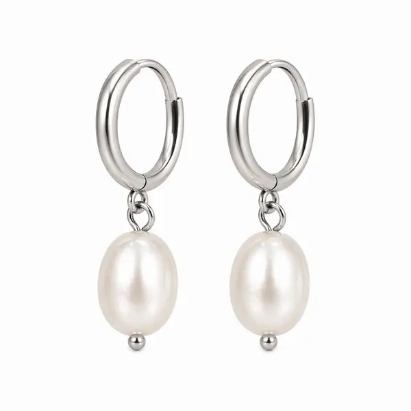 PEARL CODE Baroque Pearl Drop Earrings — Natural & Effortless - White