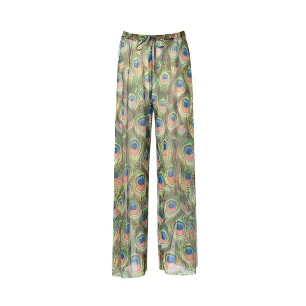 RODA SMARTSWIMWEAR Tan-through Mesh Lightweight Beach Pants Peacock Mayura - Blue