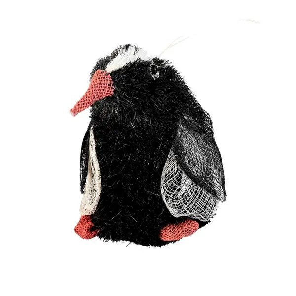 Likhâ Set Of Three Penguin Ornat, Medium Holiday Ornats - Black