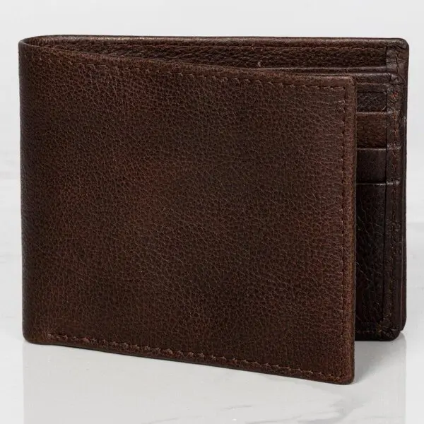 HIDES LEATHER CO. Handmade Leather Wallet, Compact Card Case - Brown