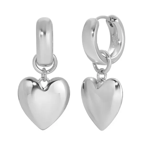 LEEADA JEWELRY Leeada X Officially Quigley Capsule That's So Goode Heart Earrings - Silver
